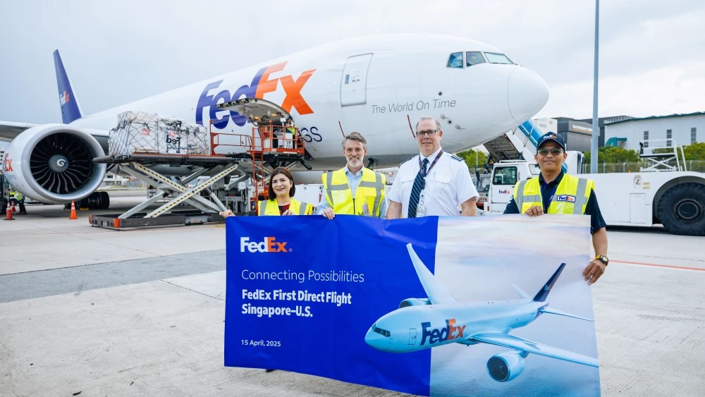 FedEx เปิดตัวเที่ยวบินขนส่งสินค้าตรงเที่ยวแรก เชื่อมสิงคโปร์-สหรัฐอเมริกา - Airfreight Logistics
